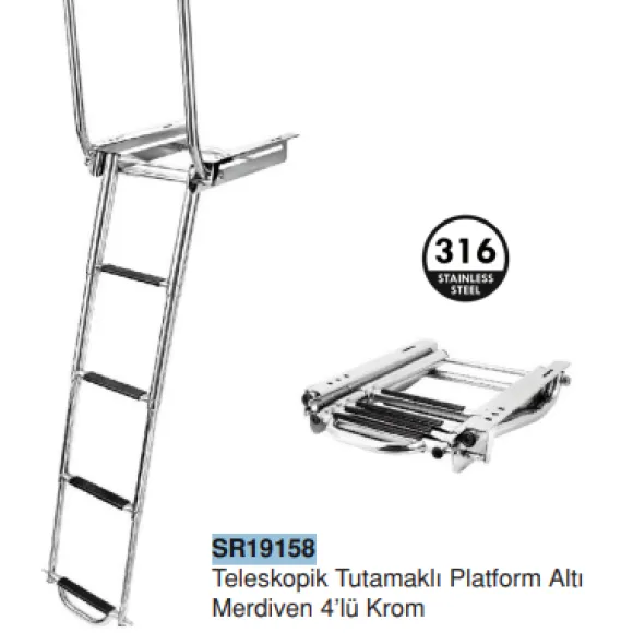 Telescopic Handle Under Platform Ladder 4-Piece Chrome Price